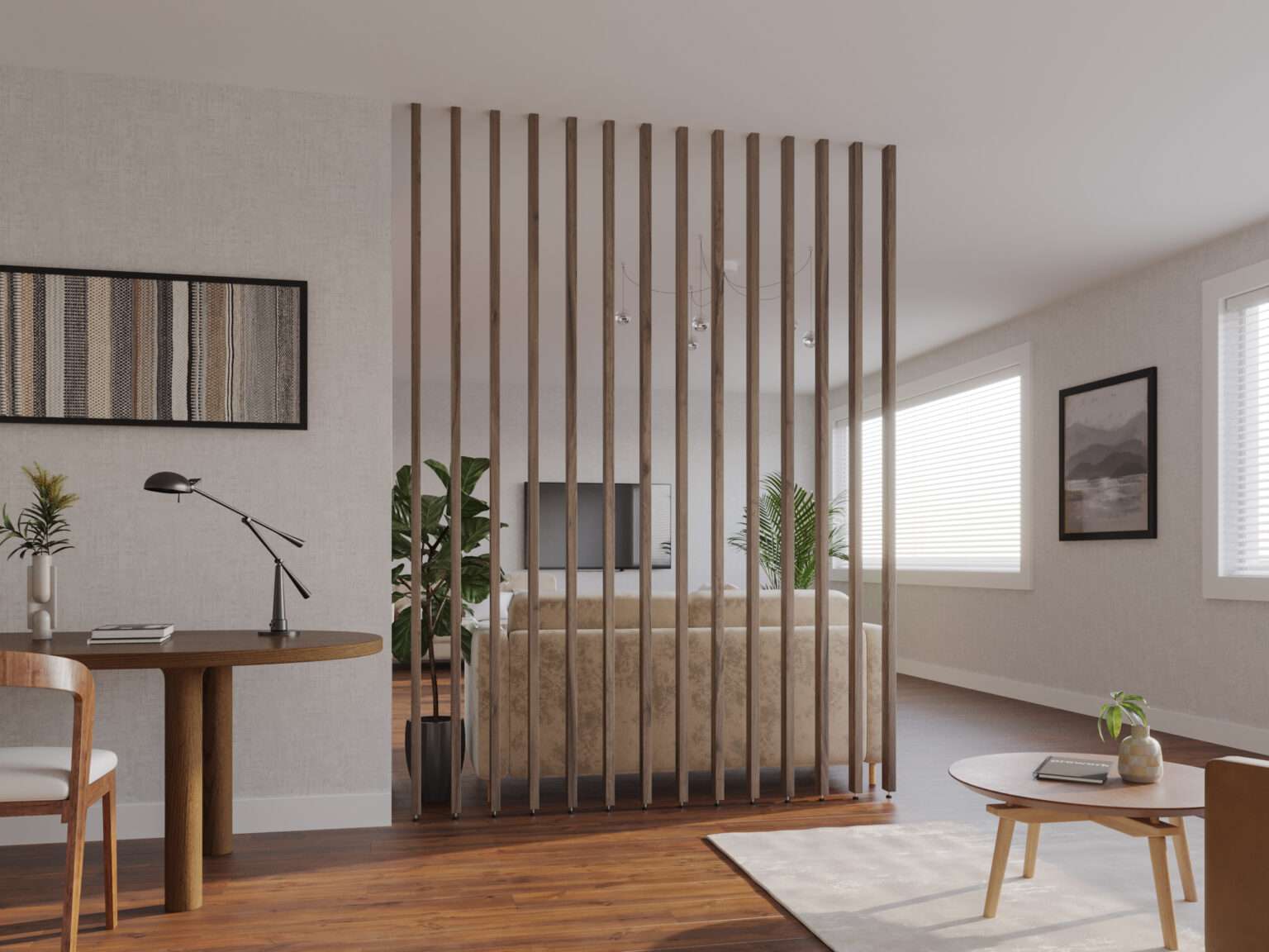 Reclaimed Wooden Slat Wall Partition Floor to Ceiling Divider | Luxury ...