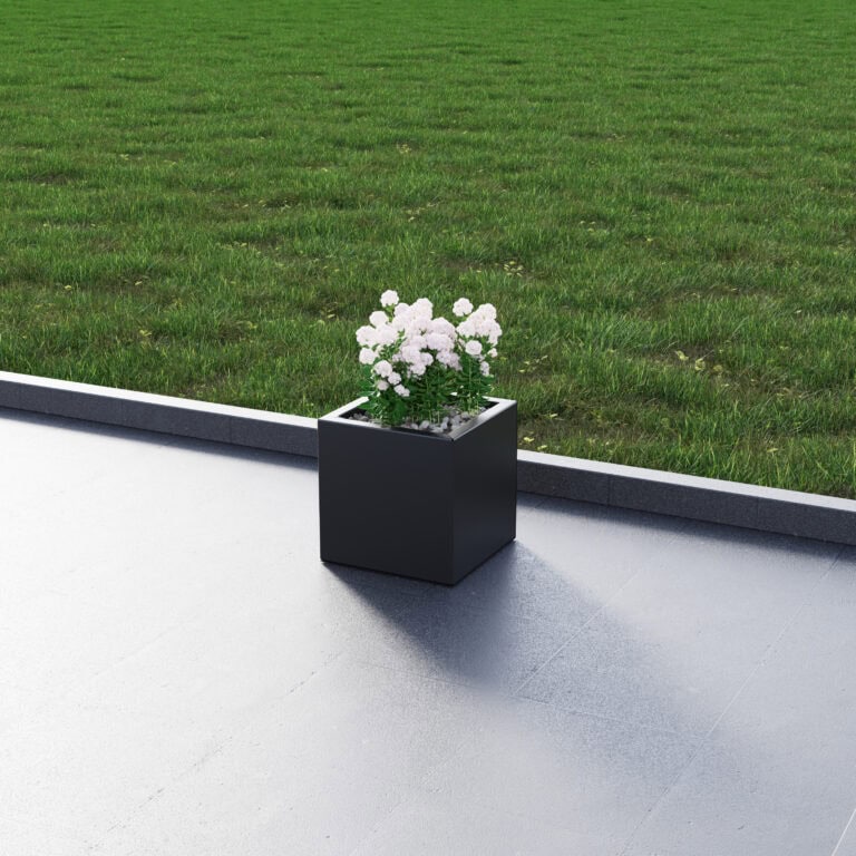 30cm Square Galvanised Steel Trough Metal Planter | Luxury Screens