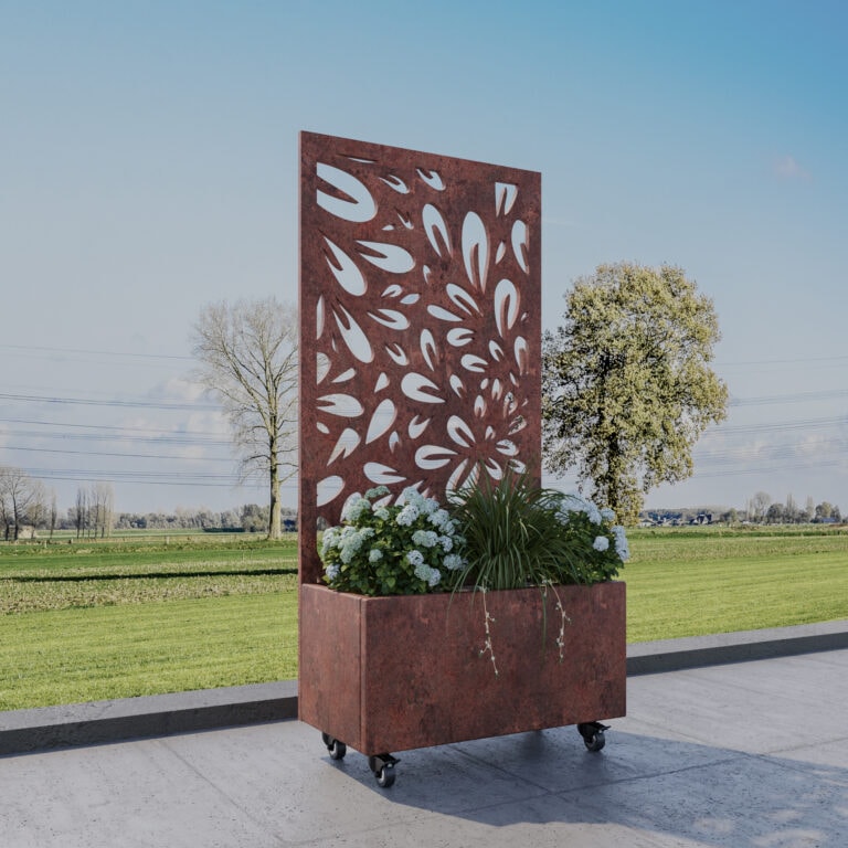 Corten Planter with No4 Corten Screen | Luxury Screens