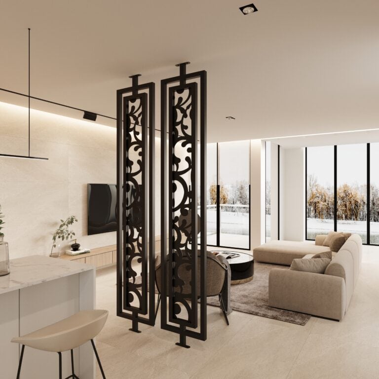Metal Room Divider No265 - Double Framed 460mm - Bespoke Height